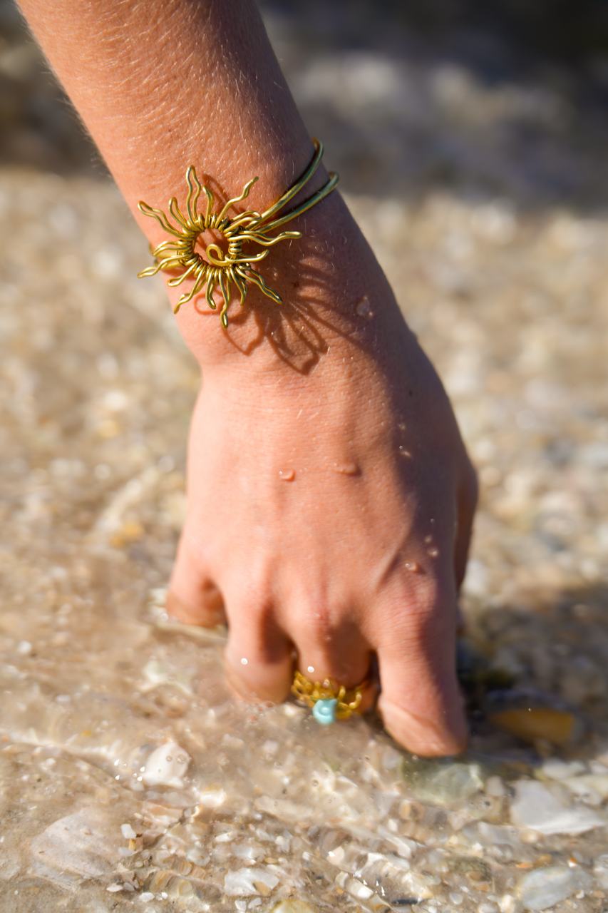 Sol Bracelet Bronze (Gold) | Handmade Boho Sun Cuff – Soho Bohemian Store